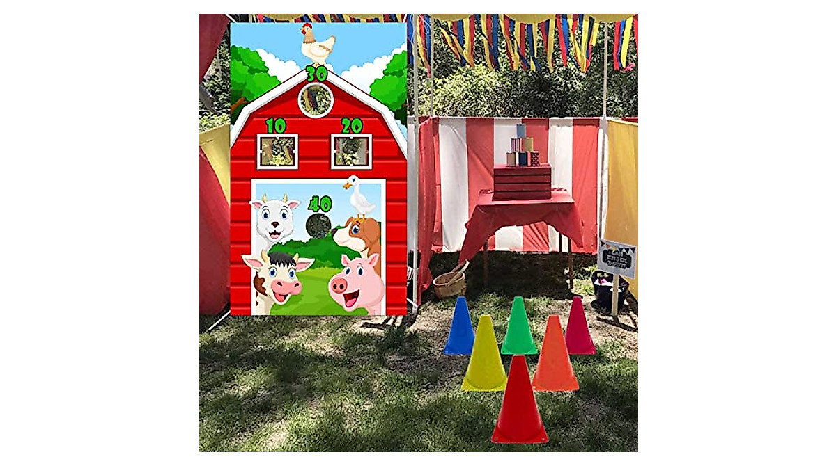 Animals Farm Toss Games Banner Backdrop for Parties & Events