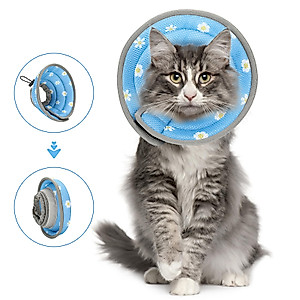 HAPPY HACHI Cat Cone Collar, Adjustable Cat Recovery Collar, Soft Pet Cone After Surgery Recovery Lightweight Elizabethan Collars for Kitten Puppy Anti Scratch