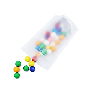 QQ Studio Pack of 100 Translucent Front Matte White Poly Plastic Resealable Bags (1.7oz (4" x 6"), White Stand-Up Pouch)