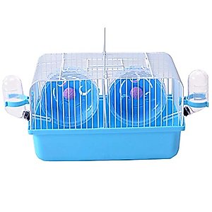ULTECHNOVO Delicate Hamster Dating cage Two Mice Fighting Isolation Cage for Pet Blue Small Animal Den
