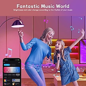 VvLons Smart Light Bulbs with Remote, 16M Colors RGBW Dimmable WiFi Bluetooth Smart Bulbs Led Color Changing Light Bulbs Compatible with Alexa Google Home, A19, E26 9W 800 Lumens Equivalent 60W (2)