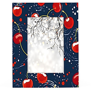 Bardic 5x7 Picture Frames, Red Cherry Wooden Photo Frame Fits 4x6 with Mat or 5x7 Without Mat Photo Frames for Wall Mounting or Tabletop Display for Home Gallery Decor
