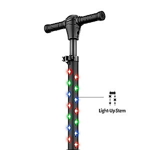 Jetson Scooters - Jupiter Mini 3 Wheel Kick Scooter (Black) - Collapsible Portable Kids Three Wheel Push Scooter - Lightweight Folding Design with High Visibility RGB Light Up LEDs on Stem and Wheels