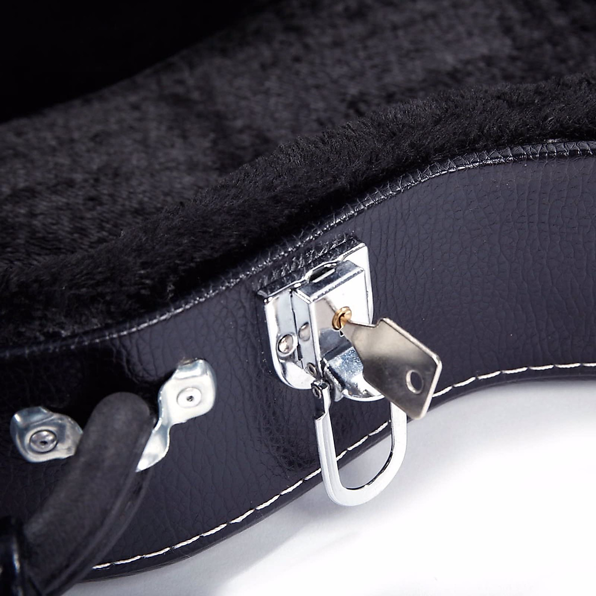 Ktaxon Electric Guitar Hard Case, Wooden Hard-Shell Protective Carrying Case for KLP Model Electric Guitar with Lock Latch Padding - Black