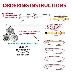 GoTags Playful, Custom Engraved Pet ID Tags, Solid Stainless Steel, Personalized Dog and Cat Pet ID with up to 4 Lines of Text, Cute, Durable and Long-Lasting