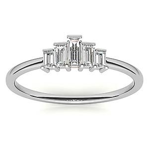 Baguette Cut Moissanite Wedding Band, Engagement Bridal Band, Stackable Matching Dainty Comfort Fit Handmade Jewelry Anniversary Ring