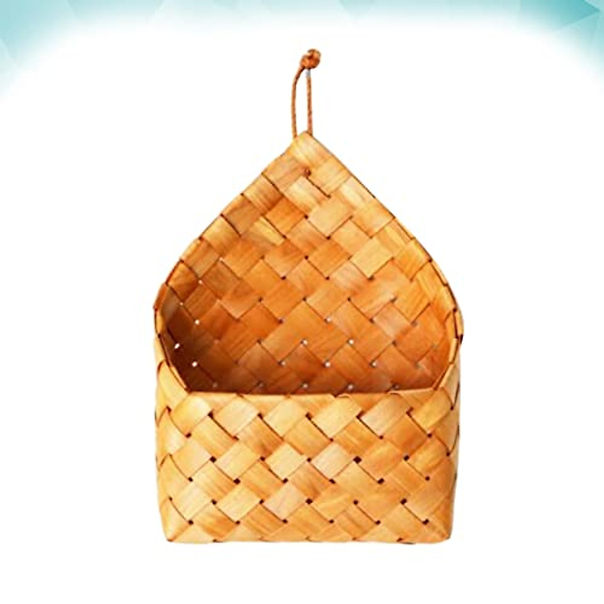 Alipis Wooden Organizer Bag Key Plants Woven Bathroom Clo Wall Basket Household Rope Flower Pocket Home Bin Clothing Mounted Sundries Office Mail Hanging Organiser for Decor Letter