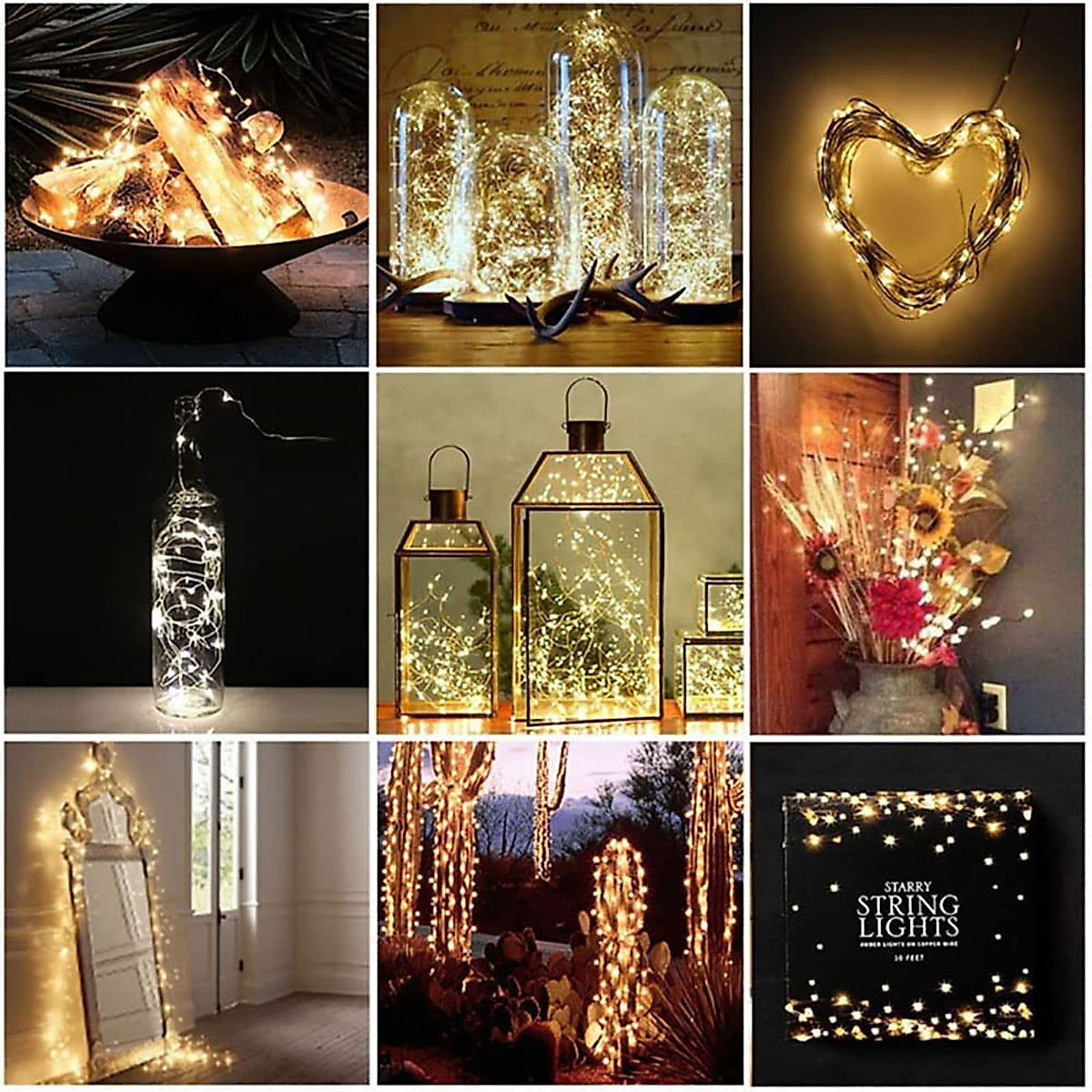 Led Fairy Lights Battery Operated Mini Battery Powered Silver Wire Starry Fairy Lights for Bedroom, Christmas, Parties, Wedding, Centerpiece, Decoration (Blue)