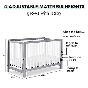 Carter's by DaVinci Colby 4-in-1 Low-Profile Convertible Crib in Washed Natural, Greenguard Gold Certified