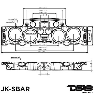 DS18 JK-SBAR/B Overhead Soundbar, Black