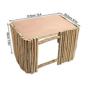 HEEPDD Wooden Small Pet Hideout, Breathable Fence Small Animal Hideout Hut with Platform for Hamster Guinea Pig Bunny Chinchilla