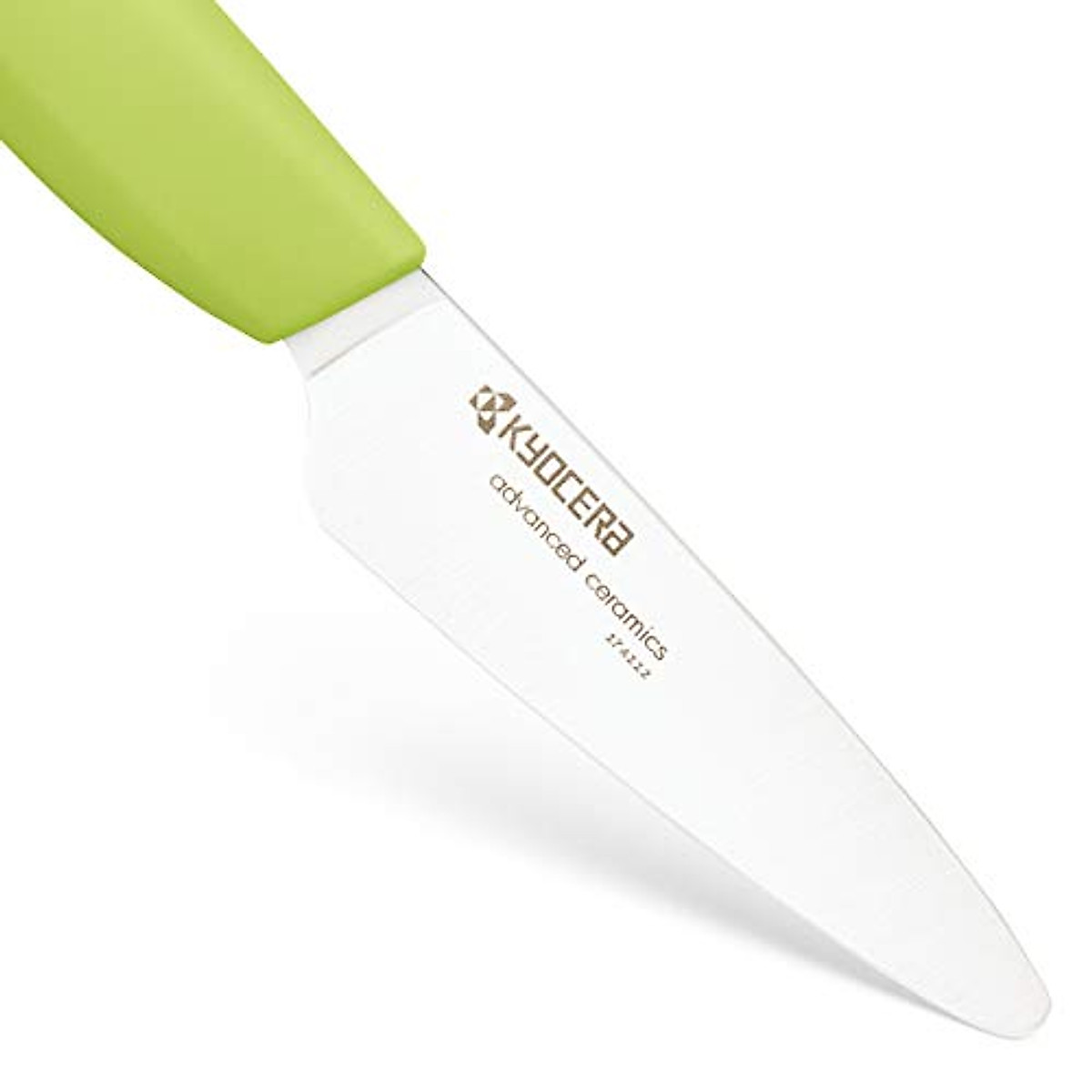 Kyocera Advanced Ceramic 3-inch Paring Knife with Vertical Double Edge Peeler, Green