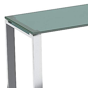 Cortesi Home Remi Contemporary Glass Console Table with Chrome Finish