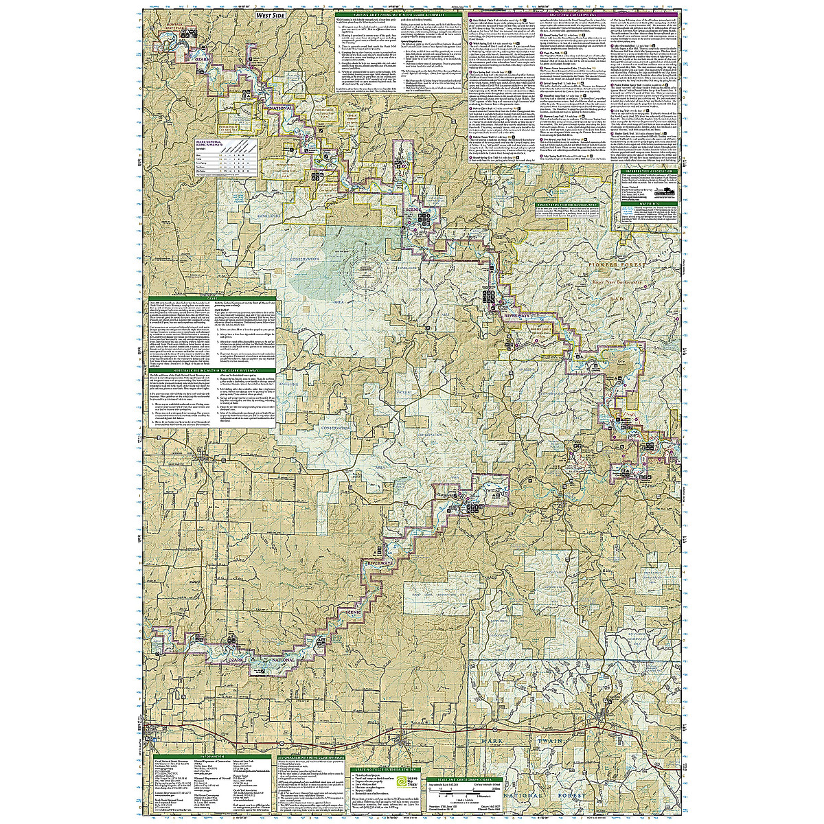 Ozark National Scenic Riverways Map (National Geographic Trails Illustrated Map, 260)
