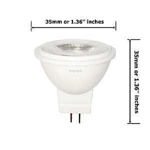 Anyray 2-LED 3W Light Bulbs MR11 12Volt Fiber Optic Christmas Trees Light Bulb 10W 12V (Warm White)