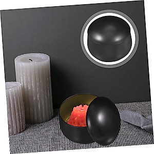 Anneome 12pcs Empty Candle Tins Belly Candle Tins Lids Metal Candle Jar DIY Scented Candle Tins Aromatherapy Candle Small Tins Black Leak-Proof Design