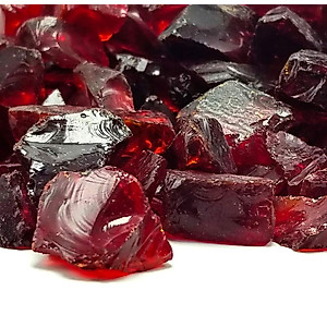 RED Premium Outdoor Fire Glass Rock (5-Pound Bag) 1/4" - 1/2" inch - Tempered Glass for use in Fire Pit, Fire Place, Fire Table Etc.
