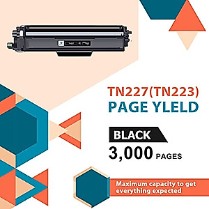 Inkalfa Compatible TN227BK TN-227BK Toner: Cartridge Replacement for Brother TN227 TN227BK TN-223BK TN223BK for MFC-L3770CDW HL-L3290CDW HL-L3230CDW MFC-L3750CDW L3710CW L3210CW Printer (Black, 2Pack)
