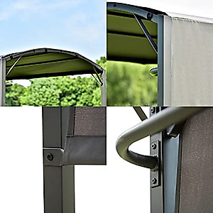 Durx-litecrete BBQ Grill Gazebo with Weather-Resistant Sunshade,7x5 Grill Canopy for Outdoor with Serving Shelf and Hooks, Steel Construction Grill Shelter for Backyard/Patio