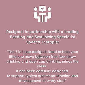 TUM TUM 3 way Baby Trainer Cup, Designed with Feeding Specialist, 180ml (Pink)