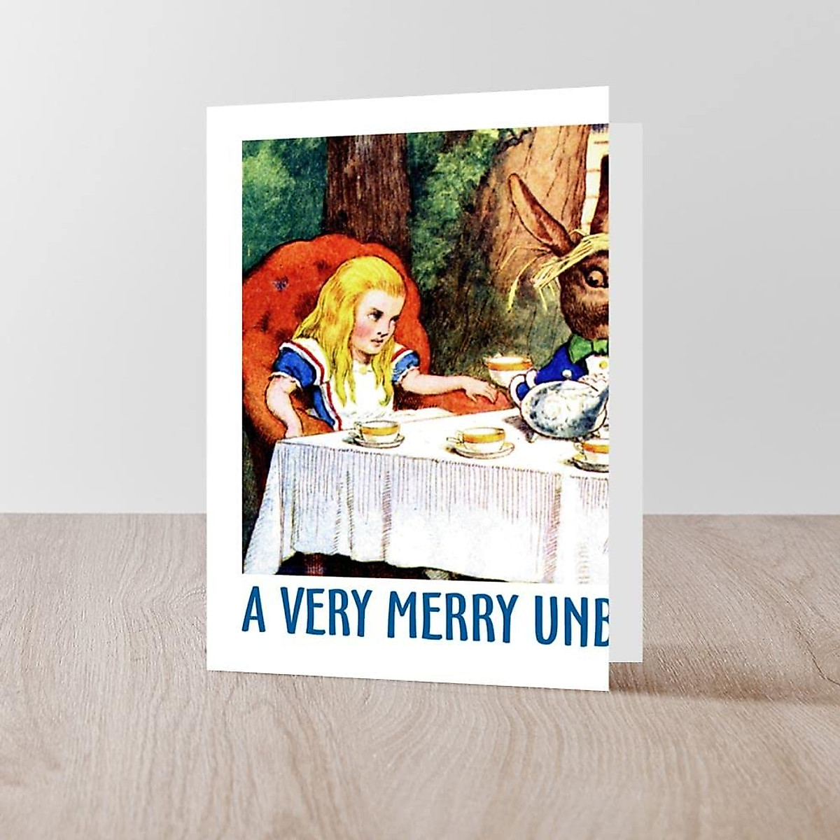 CafePress A Very Merry Unbirthday! Folded Greeting Card Matte