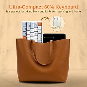 60% Keyboard Mechanical, Mini Wired Gaming Keyboard Compact 60 Percent Keyboard, RGB Backlit Hot-Swappable Red Switch Fully Programmable for Windows Laptop PC Mac,K642WGO White-Gray