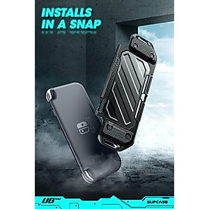 SUPCASE for Nintendo Switch Lite 2019 Case with Front Cover (Unicorn Beetle Forma), [Military-Grade Protection] [5 Game Card Storage Slots] Slim Protective Cover Accessories for Switch LiteFrost,Black