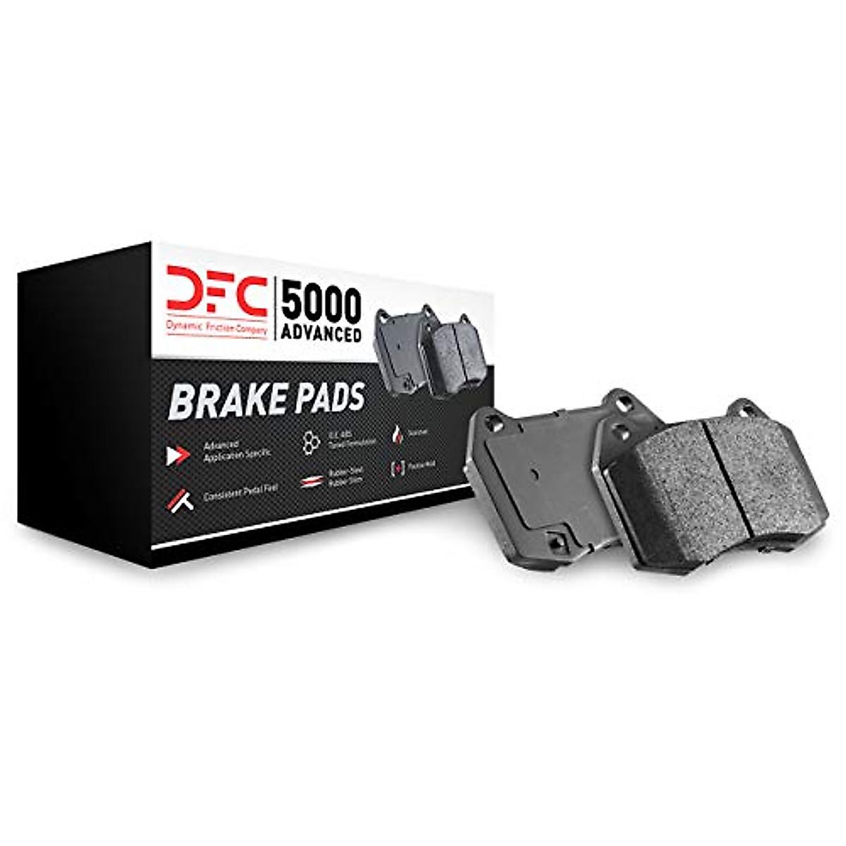 Dynamic Friction Company 5000 Advanced Brake Pads - Low Metallic 1551-0810-00-Front or Rear Set For 1990-1992 Ferrari F40, 1995-1997 Ferrari F50, 2000-2006 Jaguar XKR, 2001-2005 Aston Martin Vanquish,
