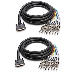 Hosa Technology 2x 6.56'/2m Male DB-25 to 8x Stereo Male 1/4" Phone Balanced Snake Cable