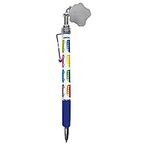 BRISA VW Collection - Volkswagen Samba Bus T1 Camper Van Pen, Ballpoint Pen with Charm (White)