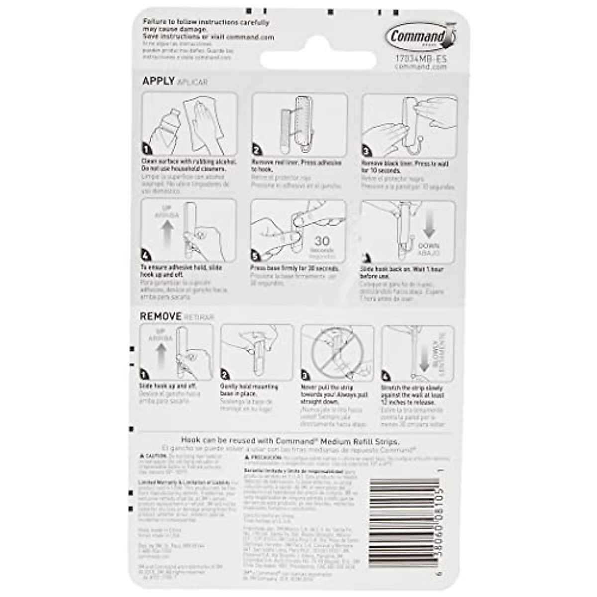 Command 17034MB-EF Medium Matte Black Hook-17034MB, One Size