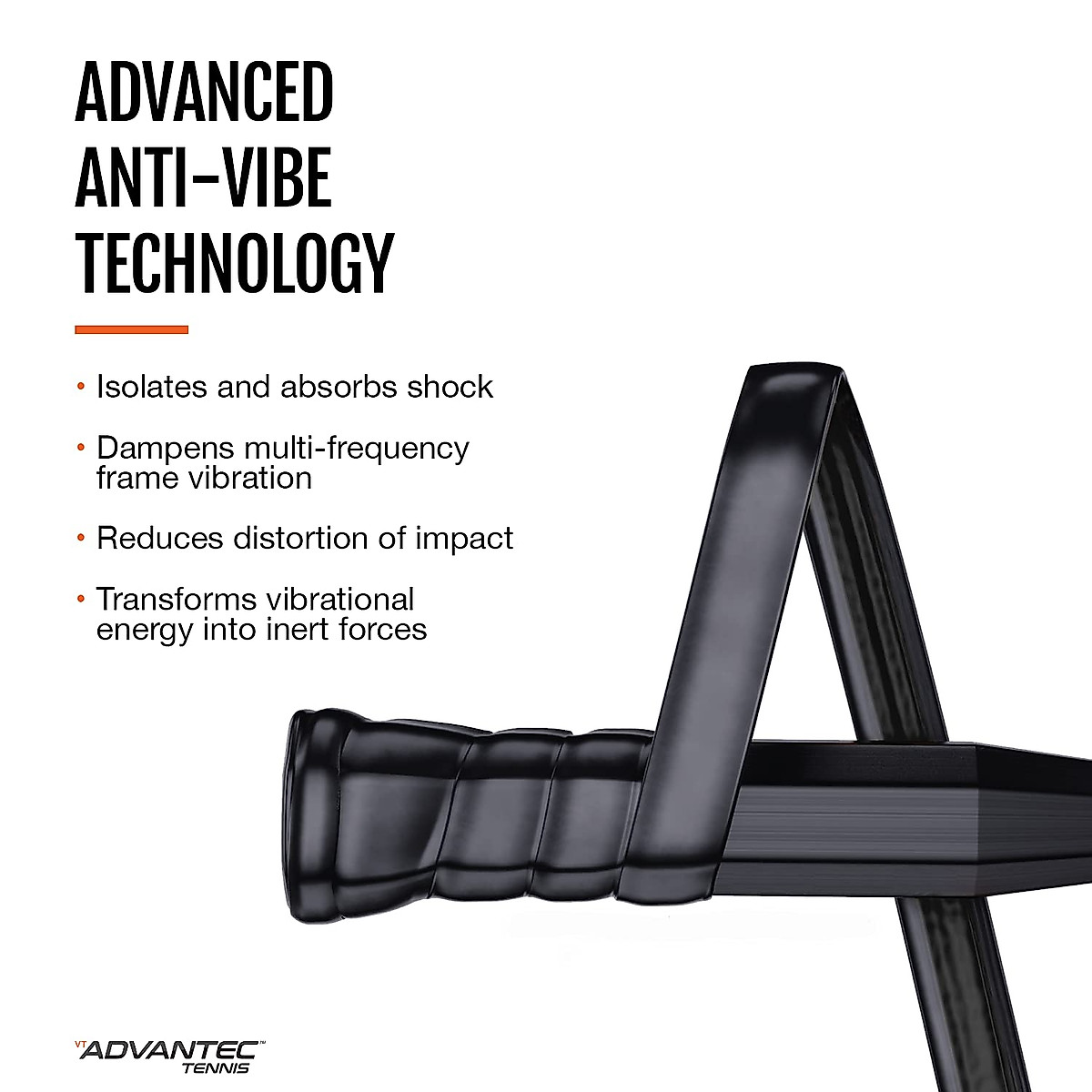 Vibration Dampening Tennis Racket Grip Tape – Advanced Polymer Technology – Dampens Frame Vibration – Simple Adhesive-Free Installation – Optimize Response and Control by VT Advantec