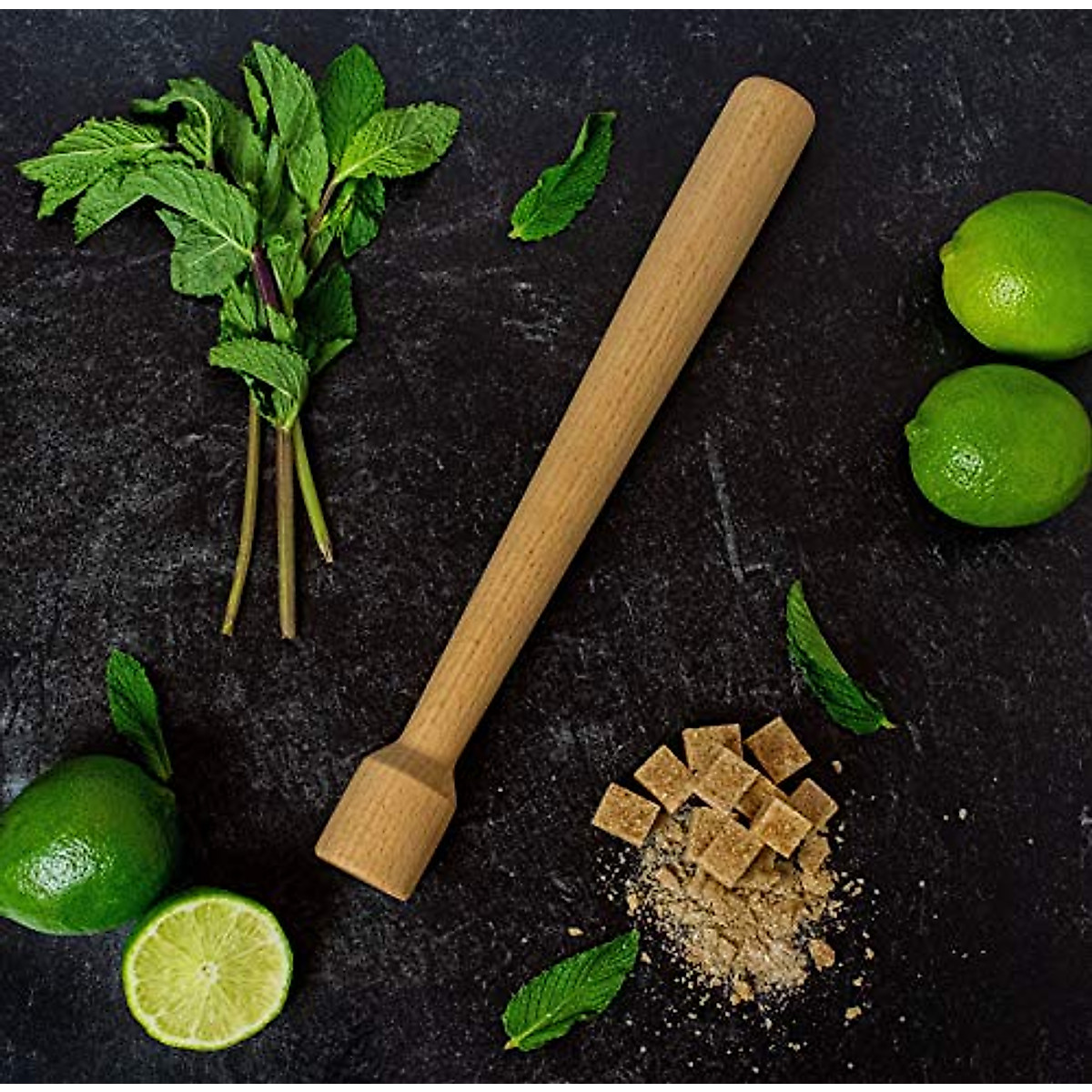 The Art of Craft Wood Cocktail Muddler: 12 inch Hardwood Mojito Drink Muddler Home Bar Tool