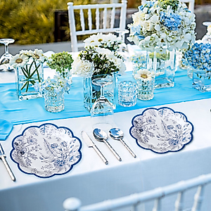 Suttmin 100 Pcs Paper Plates Disposable Paper Plates Party Supplies Dinner Dessert Plates Serving Tray Tea Party Plates for Wedding Birthday Party Baby Shower Bridal Shower Supplies(Classic)