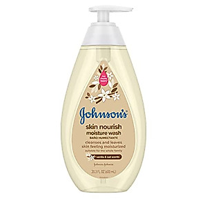 Johnson's Skin Nourishing Moisture Baby Body Wash with Vanilla & Oat Scents, Hypoallergenic & Tear Free Baby Bath Wash, Paraben-, Dye-, Sulfate & Phthalate-Free, 20.3 fl. oz