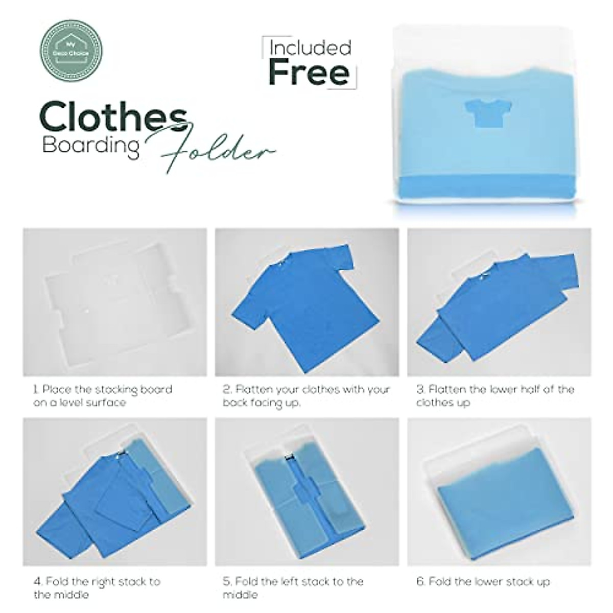 MY DECO CHOICE Shelf Dividers for Closet Organization 8 PCS, Includes a Clothes Folding Board, Shelves Dividers for Closet- Clear Shelf Dividers for Closets,Acrylic Shelf Dividers,Closet Shelf Divider