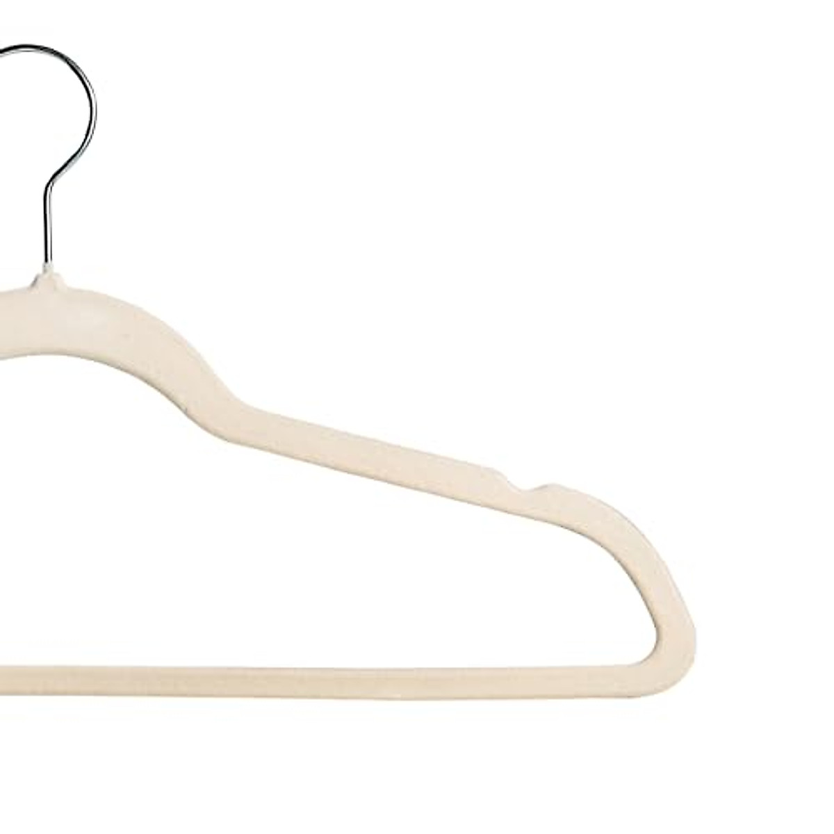 Softflame Premium Velvet Hangers 30 Pack, Non-Slip Suit Clothes Hangers, 360 Degree Swivel Hooks and Slim Profile to Maximize Closet Space Beige/Silver