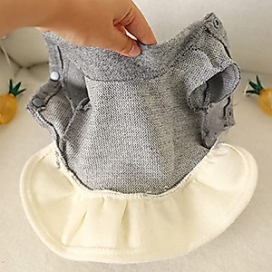 NUAAJE Dog Harness Dress Set Comfy Puppy Girl Skirt Doggy One-Piece Pet Clothes for Walk Doggie Outfits Cat Apparel (Pink/Grey) (Color : Gray, Size : Small)