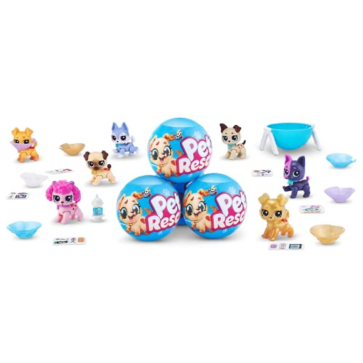 5 Surprise Pet Rescue Series 1 by ZURU (2 Pack) Cute Stuffed Animal Miniature Toys, Amazon Exclusive, Magic Color Change, Mystery Collectible Plushies for Kids and Girls