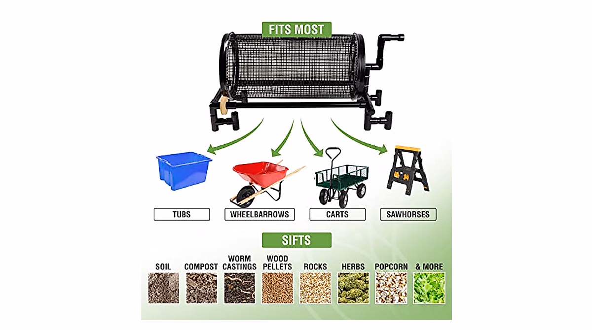 Garden Sifter with Heavy Duty Screen | Effortless Soil Preparation