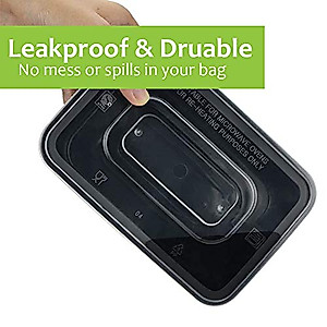 Meal Prep Container, 50 Pack (750ML/ 26 OZ) Food Storage Containers with Lids, Disposable Bento Box Reusable Plastic Lunch Box Kitchen Food Take-Out Box Microwave/Dishwasher/Freezer Safe