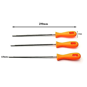 heyous 3pcs 5/32 Inches Chainsaw Chain Sharpening File Set Chainsaw Files Sharpener with Plastic Handle Woodworking Hand Tools