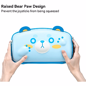 GeekShare Cute Bear Carry Case Compatible with Nintendo Switch/Switch OLED - Portable Hardshell Slim Travel Carrying Case fit Switch Console & Game Accessories