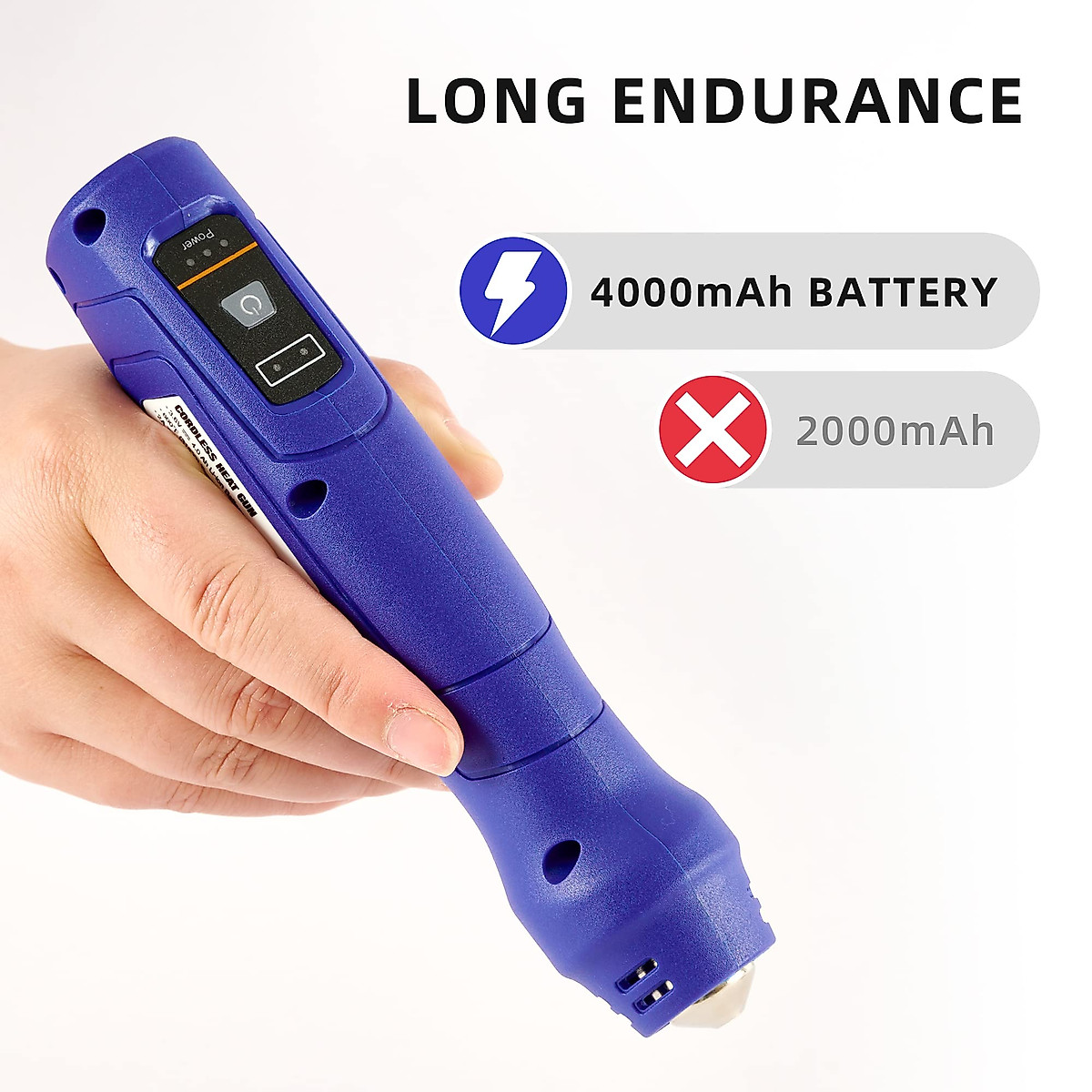 Cordless Heat Gun for Crafts,600℉Fast Heating,Rechargeable Mini Hot Air Gun for Shrink Wrapping,Epoxy Resin,Vinyl Wrap,Electronics,Candle Making,Embossing,Phone Repair,DIY