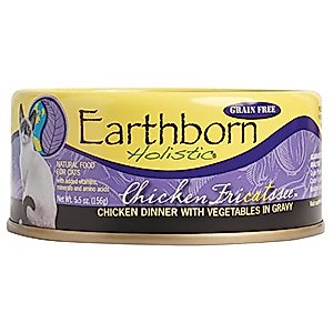 Earthborn Holistic Chicken Fricatssee Grain-Free Moist Cat Food Purple 24 Count (Pack of 1)