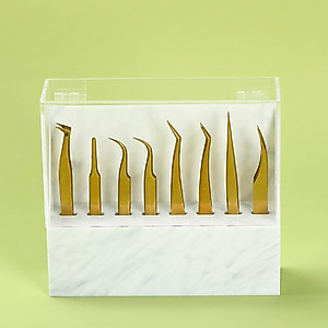 8 Holes Tweezers Holder, Acrylic Rack Storage Eyelash Extension Tools with Dust Cover Tweezer Display Stand Holder Eyelash Extension Supplies Acrylic Display Stand Tool Salon