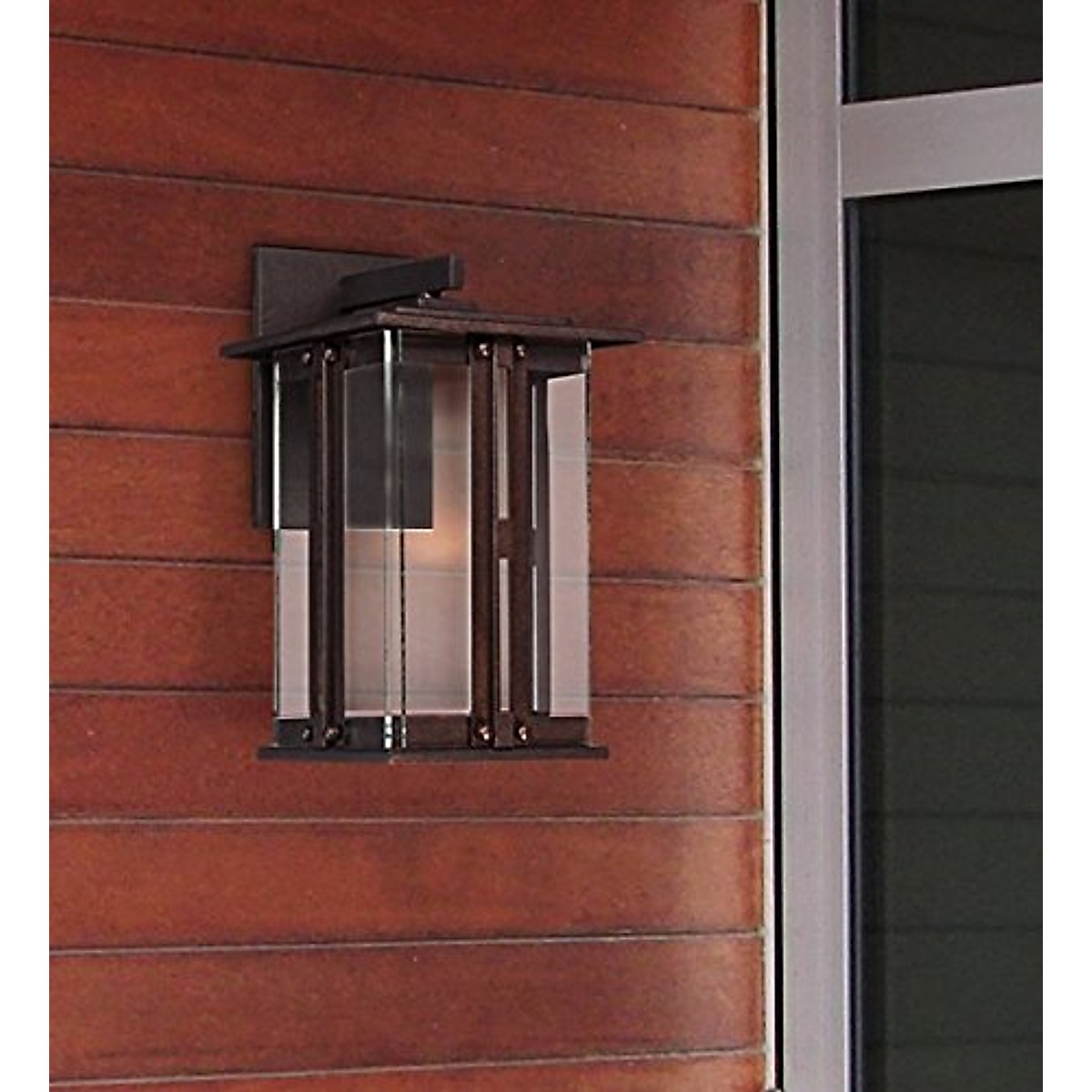 Franklin Iron Works Fallbrook Rustic Farmhouse Outdoor Wall Light Fixture Bronze Steel 11 3/4" Clear Frosted Double Glass for Exterior House Porch Patio Outside Deck Garage Front Door Garden Home