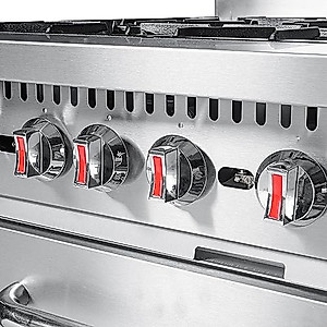 KoolMore KM-CR36-LP 36 in. 6 Burner Commercial Liquid Propane Range with Oven