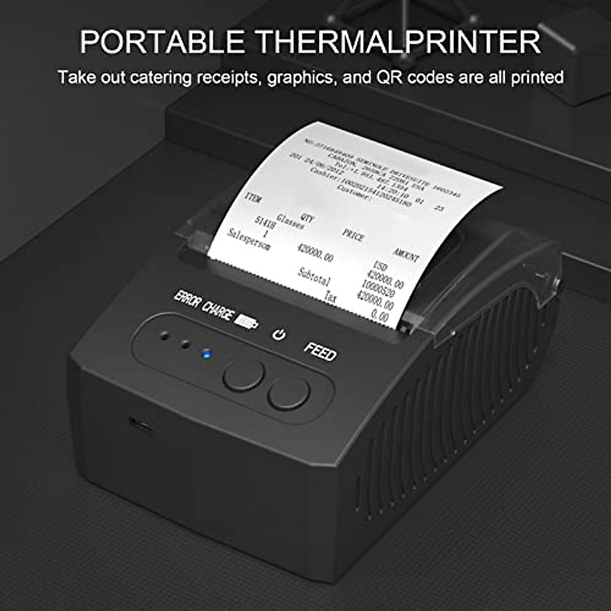Thermal Printer, 58mm Small Paper Width and Convenient 100240V Thermal Receipt Printer for Restaurants (US Plug)