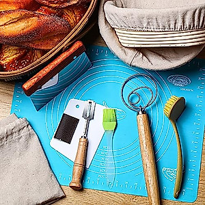 Yaomiao 13 Pcs Banneton Bread Proofing Basket Set, Bread Proofing Basket Rattan with Liner, Sourdough Bread Making Kits for Starter Professional Baker Gift (Round, Oval,9 Inch, 10 Inch)